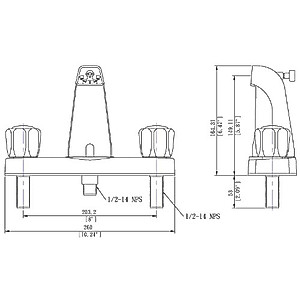 Builders Shoppe 3310ACP Mobile Home Two Handle Non-Metallic 8" Tub Shower Diverter Chrome Finish
