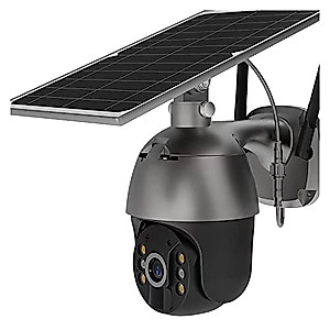 Security Camera Camera 2K 4MP Solar IP Camera 8W Power Rechargeable Battery Video Surveillance Wireless PTZ Camera WiFi Alarm Color Night Vision Surveillance Camera with Spotlight ( Size : 4MP 4G Came