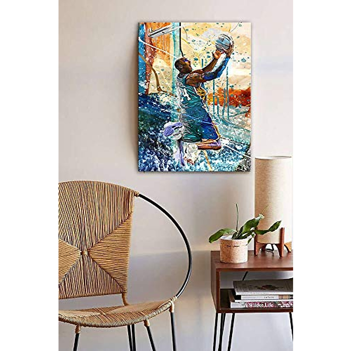 Kobe Bryant Wall Art Basketball Player Canvas Wall Art Painting Sports Posters Artwork Home Decor for Basketball Fan Memorabilia Gifts Living Room Bedroom Boy Girl Gifts Decoration Wall Art