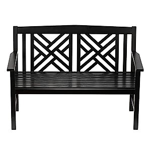 Achla Designs Fretwork Garden Bench, 4 ft Black