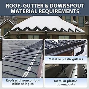 HEATIT HIRD 100 feet 5 Watts Per Foot Roof & Gutter Snow De-Icing Cable