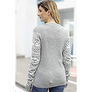 Viottiset Women's Ugly Christmas Xmas Pullover Knitted Sweater Grey Funny Squirrel M