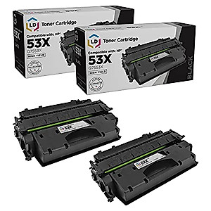LD Products Compatible Toner Cartridge Replacement for HP 53X Q7553X High Yield (Black, 2-Pack) for use in HP Printer Laserjet P2015, P2015d, P2015dn, P2015x, M2727 MFP, M2727nf MFP, & M2727nfs MFP