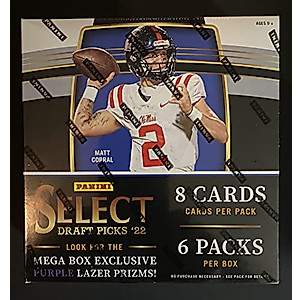 2022 Select Draft Picks Mega Football Box 8 Cards Per Pack 6 Cards Per Box Superior Sports Investments !