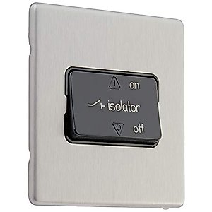 MK Aspect K24859BRCB 3-Pole Fan Isolator - Brushed Chrome