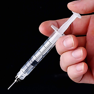 TecUnite 20 Pack Syringe Without Needle, Plastic Curved Syringes for Epoxy Resin, Craft, Feeding Pets Animals, Oil or Glue Applicator