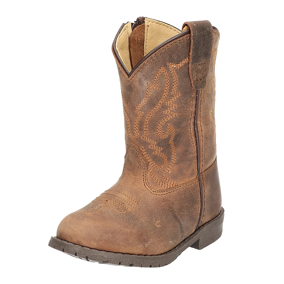 Smoky Children's Kid's Toddlers Brown Distress Leather Western Cowboy Boot