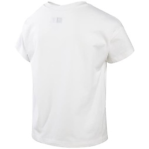 New Balance Girls' Legging Set - 4 Piece Short Sleeve T-Shirt and Leggings Set (7-16), Size 10-12, Surf/White/Grey