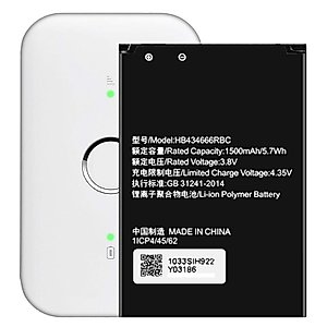 DDONG Replacement Battery HB434666RBC for Huawei E5577Cs-321 E5573S E5573s-852 E5573s-853 E5573s-856 Mobile Hotspot