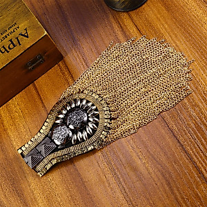 SUPVOX 2pcs Shoulder Epaulets Tassel Punk Fashion Shoulder Board for Man Woman(Golden)