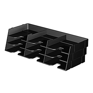 Spectrum Noir 6PC Universal Ink Pad Storage Unit Tray Stackable and Customisable Holder & Organiser, Black Pack of 6