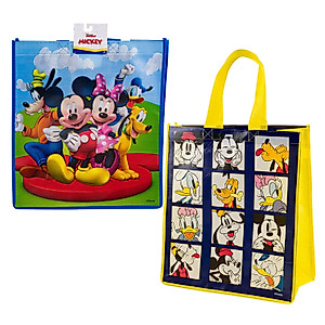Disney Mickey Mouse Reusable Tote Bag Set (2 Vintage Classic Totes)