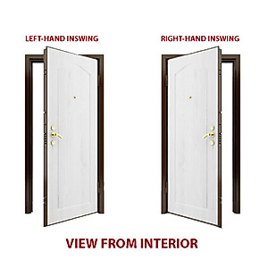 Front Exterior Prehung Glass Steel Door 36 x 80 inches Left-Hand/Deux 1744 Natural Oak/Stainless Inserts Single Modern Veneer