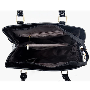 Women Handbag PU Leather Snake Print Handbag Set Chain Shoulder Bag Messenger Bag 2 Pcs Set-Red