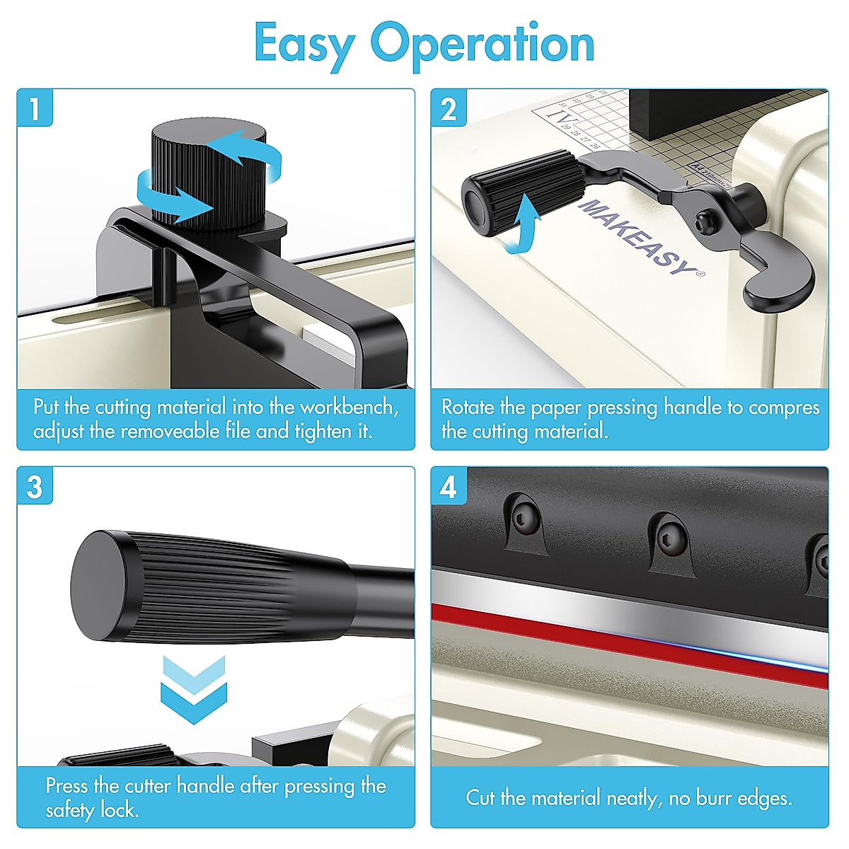 Paper Cutter 12 Inch, Heavy Duty Paper Cutter for A4 Paper, Guillotine Paper Cutter 400 Sheet Capacity, Solid Steel Construction