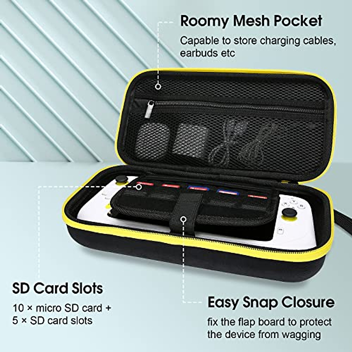 ProCase Carrying Case for Logitech G Cloud Gaming Handheld, Hard Travel Case for G Cloud Console, Portable Storage Pouch Fits Gaming Accessories -Black