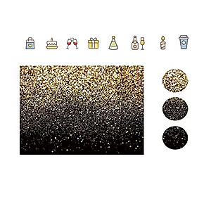 YYTDY 7X5FT Backdrop Bokeh Black Gold Backdrop Birthday Party Backdrop Ceremony Backdrop Studio Backdrop Photo Backgdrop Photo Studio Backdrop Group Photo Vinyl Backdrop D-29