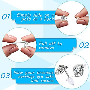 Silicone Clear Earring Backs 1200 Pieces Bullet Earring Clutch by Yalis