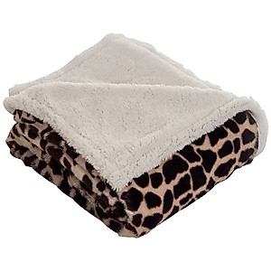Lavish Home Giraffe Fleece Sherpa Blanket Throw