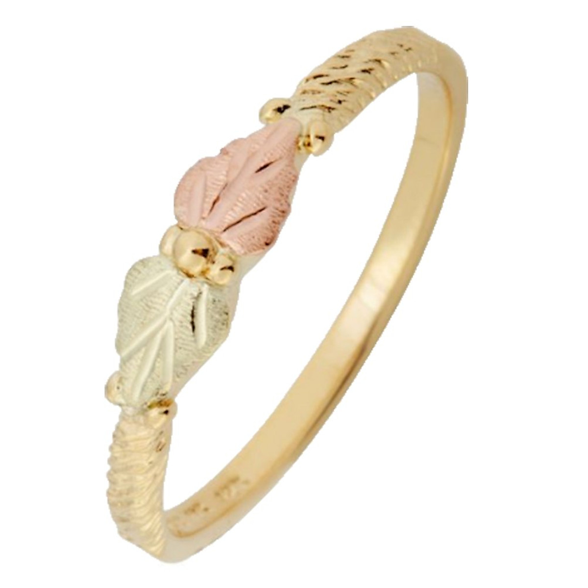 Petite Leaves Ring, 10k Yellow Gold, 12k Green and Rose Gold Black Hills Gold (6)
