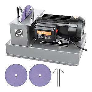 VEVOR Lawn Mower Blade Sharpener, 1HP 750W Lawnmower Blade Grinder with 9-inch Ceramic Grinding Wheel, Powerful Bench Mower Sharpening Machine for High/Low Lift Blades, Gator Blades, Flat Blades