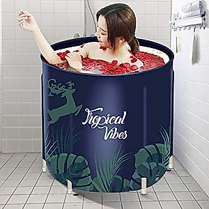 Portable Foldable Bathtub, Separate Family Bathroom SPA Tub, Soaking Standing Bath Tub for Shower Stall, Efficient maintenance of temperature, Ideal for Hot bath ice bath(A)