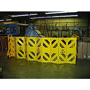 Rubbermaid Commercial 13-Foot Extendable Mobile Safety Sign/Barrier with Locking Straps, Yellow (FG9S1100YEL)