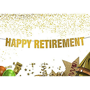 Happy Retirement Banner - Gold Banner - Retirement Decorations - Party Decorations - Retirement Party - Retirement - Celebrations - Funny Banner - Party Supplies - Celebrate Retirement