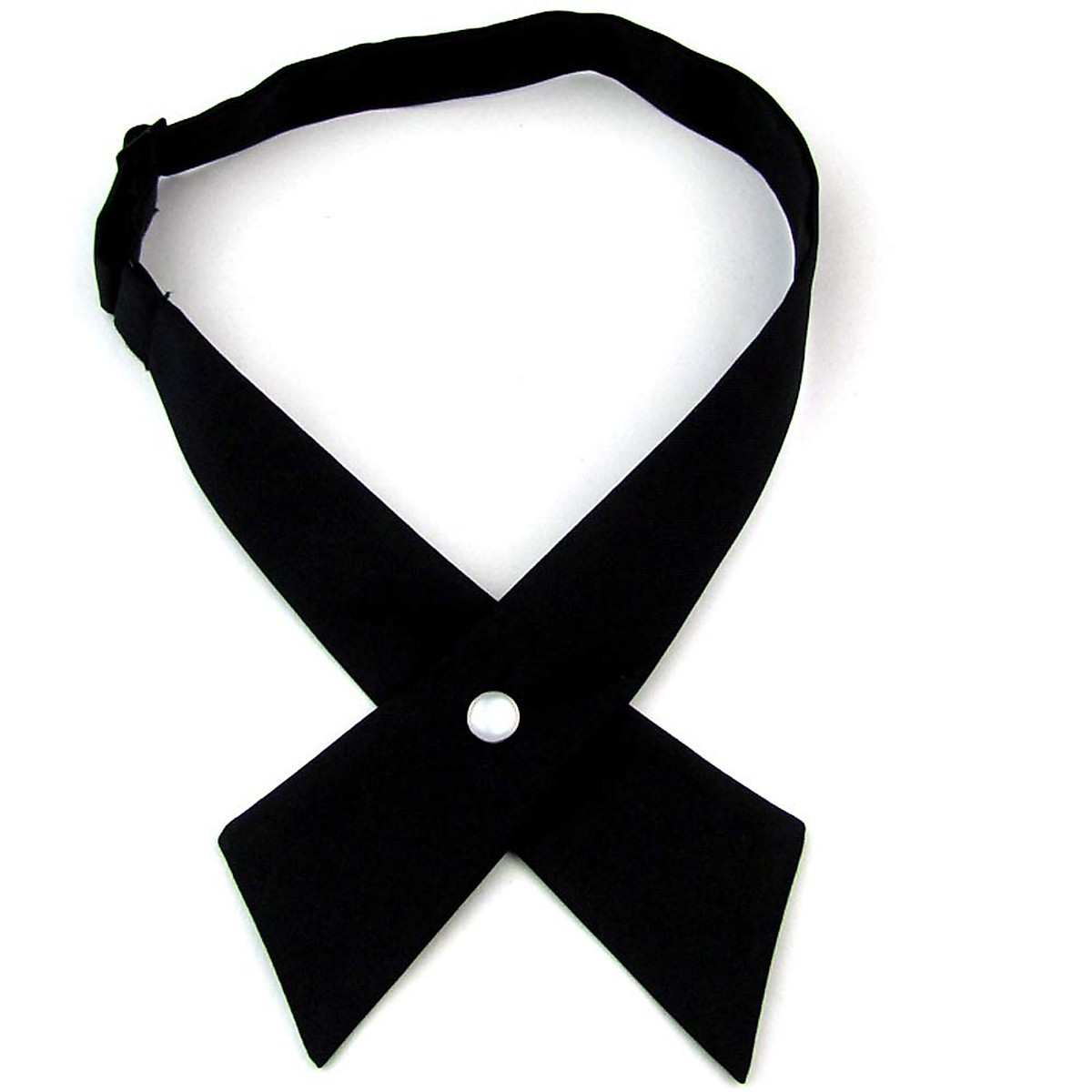 Women/Men Cross Bow Tie, Pre Tied Crossover Necktie For Janpanese School Girl JK & JC Uniform or Cosplay W-B-T2 (Black)
