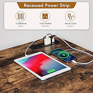 VECELO L Shaped Computer Desk 49 Inch Writing Study Corner Gaming Table with Storage Shelves and Side Bag, for Home Office Workstation