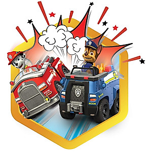 Carrera First Paw Patrol - Slot Car Race Track - Includes 2 Cars: Chase and Marshall - Battery-Powered Beginner Racing Set for Kids Ages 3 Years and Up-Multicolor