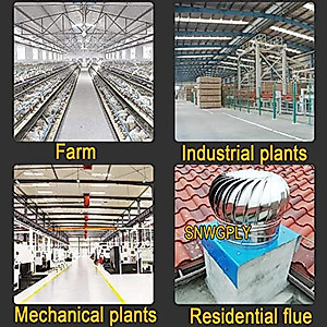 MBROS TurbineVentilator Top, Pipe Rain Cover Protector Cap Ending, Silver, 304 Stainless Steel, Robust and Undeformed, for Residential Buildings, Roof Vent Exhaust Hoods, All Purpose Chimney Cowl