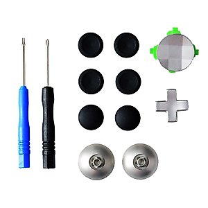 Gam3Gear 11 in 1 Metal Alloy Analog Thumbstick D-Pad Directional Button Set for Xbox One Elite/ Xbox One/ Xbox One S/ Xbox One X Controller with Open Tool