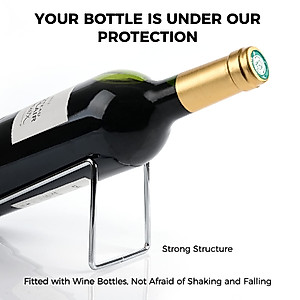 yeesport Single Wine Rack, Set of 6 Wine Bottle Holders, Simple Style Metal Wine Bottle Stand, Modern Single Bottle Champagne Rack, Countertop Liquor Bottle Stand Wine Organizer Rack for Dining Table