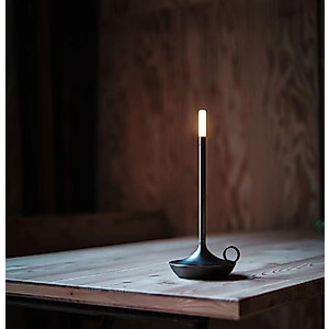 CYGEVUGL Metal Cordless Table Lamp, Touch Bedside Lamp 3 Level Brightness 2500mAh Battery Powered Light, Portable LED Lamp for Home/Bar/Coffee/Restaurant/Patio/Patio，Black