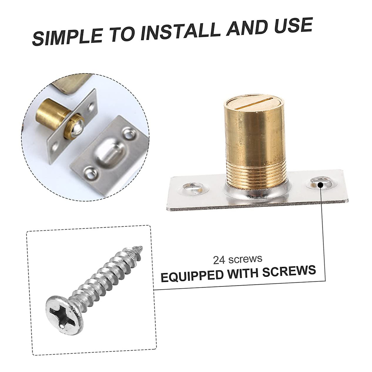 6 Pcs Stainless Steel Door Touch Beads Metal Ball Latches Door Ball Catch Ball Latches for Interior Door Adjustable Ball Latches Cabinet Ball Latches Closet Ball Catch Door Latches