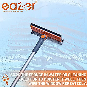 eazer Professional Window Squeegee, 2-in-1 Window Cleaner Tool, Window Washing Kit with Extension Pole(20''-30''), Multi-Use Squeegee for Window Cleaning with Multiple Angles.