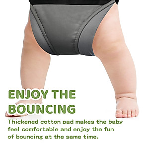 Hapbabe 2 in 1 Baby Jumper with Stand, Baby Walking Harness Function, Premium Spring, for Infant 6-12 Months, Easy to Fold and Storage, Grey