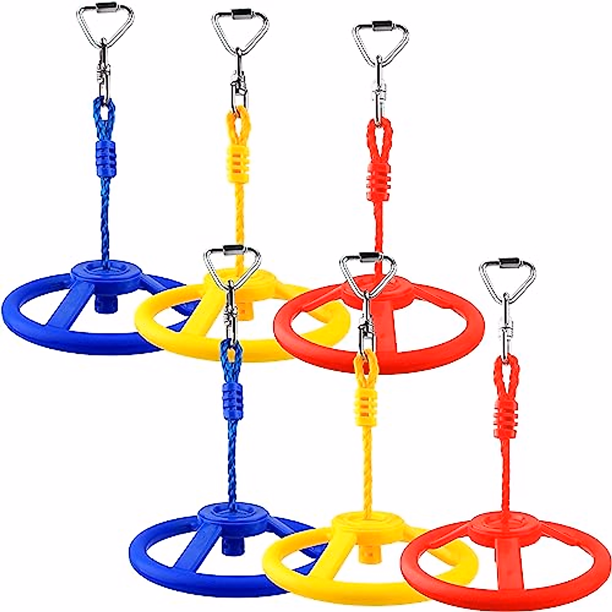 Puteraya 6 Pack Ninja Wheel Obstacle Swing Sets Swing Spinning Wheels Swing Wheel Gymnastic Wheel for Adult Kids Obstacle Course Jungle Gym Backyard Playground Accessories