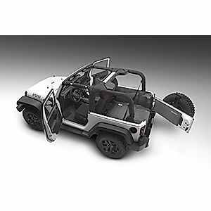 Bedrug - Jeep Cargo Kit | 2011 - 2018 Jeep Wrangler JK 2 Door, Cargo Liner w/ Tailgate & Tub Liner | Grey - 5 pc. | BRJK11R2
