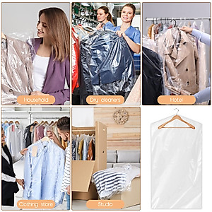 90 PCS Dry Cleaner Bags Plastic Clear 35.4 Inches,Garment Bags for Hanging Clothes Plastic Garment Bags Clear Clothes Covers Dry Cleaner Bags Hanging Dust-proof(60x90cm)