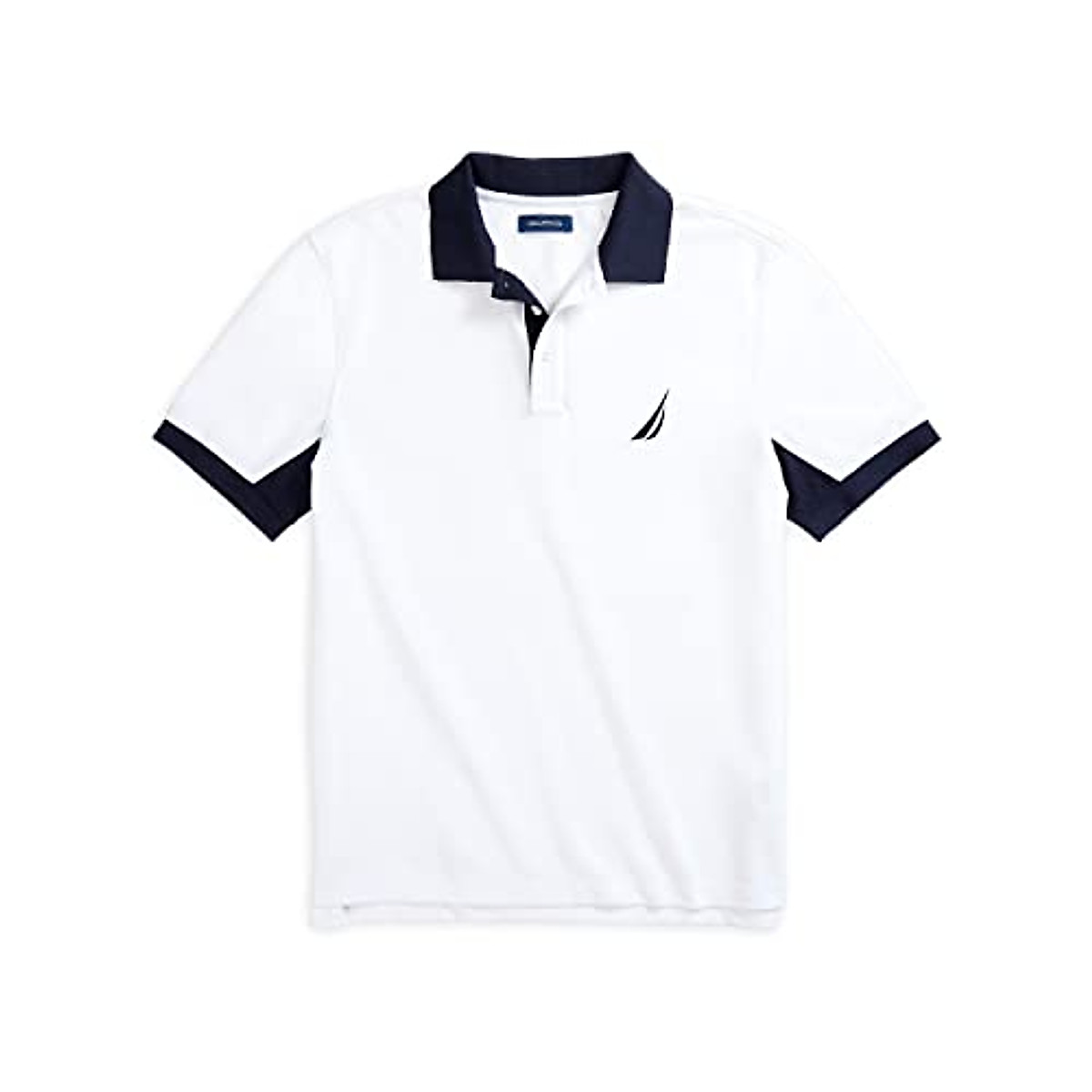 Nautica Men's Classic Fit Short Sleeve Performance Pique Polo Shirt, Bright White, 3X-Large