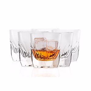 KooK Cortado Glass Set, Double Shot Glasses, For Drinking Espresso, Whiskey Bourbon, Scotch, and juices. Small Liquor Cups, Clear Glassware, Dishwasher Safe, 4 oz, Set of 6