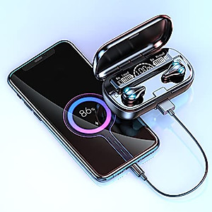 Wireless Earbuds Bluetooth in Ear Light-Weight Headphones Built-in Microphone Immersive Premium Sound with Charging Case NB4