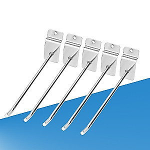 Eatbuy Slatwall Hooks 25PCS 6 Inch Slatwall Accessories Slatwall Panel Hooks Garage Organization Slat Wall Hooks Heavy Duty Pegboard Gridwall Hooks Display Hooks for Retail