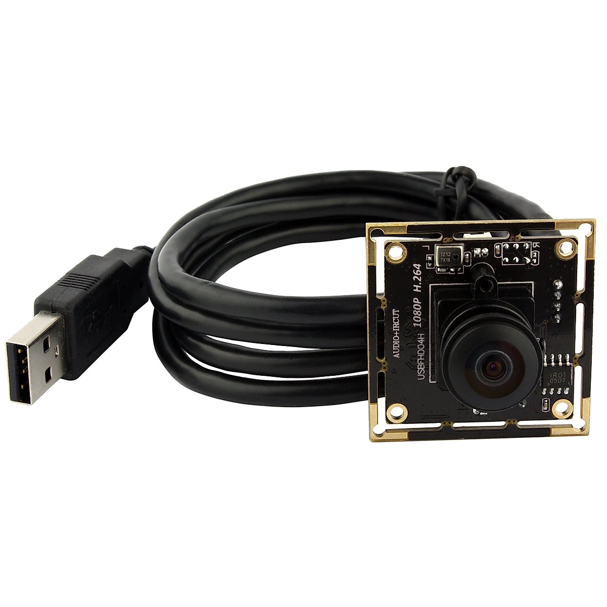 ELP 180degree Fisheye Raspberry Pi 1080P H.264 Microphone PC Web USB Security Camera for Laptop Wide Angle Mini UVC USB2.0 Video Audio Webcam Board 2MP CMOS AR0330 Lightburn Laser Camera for Computer