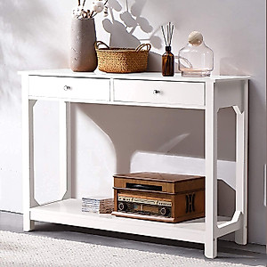 TaoHFE Console Table, 39.4"x11.8"x31.5"(LxWxH), White