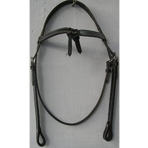 GSk Reitsports New Western Primium Genuin Leather Headstall Knotted Brow Band Headstall Black