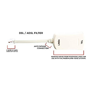 THE CIMPLE CO 2 Wire, 1 Line DSL Filter - for Removing Noise and Other Problems from DSL Related Phone Lines - 2 Pack