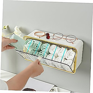 CAXUSD 1 Set Wall Hanging Sock Box Wardrobe Cabinet Clear Organizer Drawers Closet Drying Rack Underwear Cabinet Organizer Compartment Underwear Organizer Wall Drawer Organizer Bra Abs
